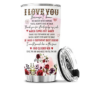 HUBUPU My Bestie Best Friend, Tumbler 20 Oz With Lid And Straw, Holiday and Christmas Gifts, Tumblers Women