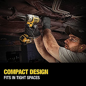 DEWALT 20V MAX XR Cordless Impact Wrench Kit with Hog Ring, 3/8-Inch (DCF890M2)