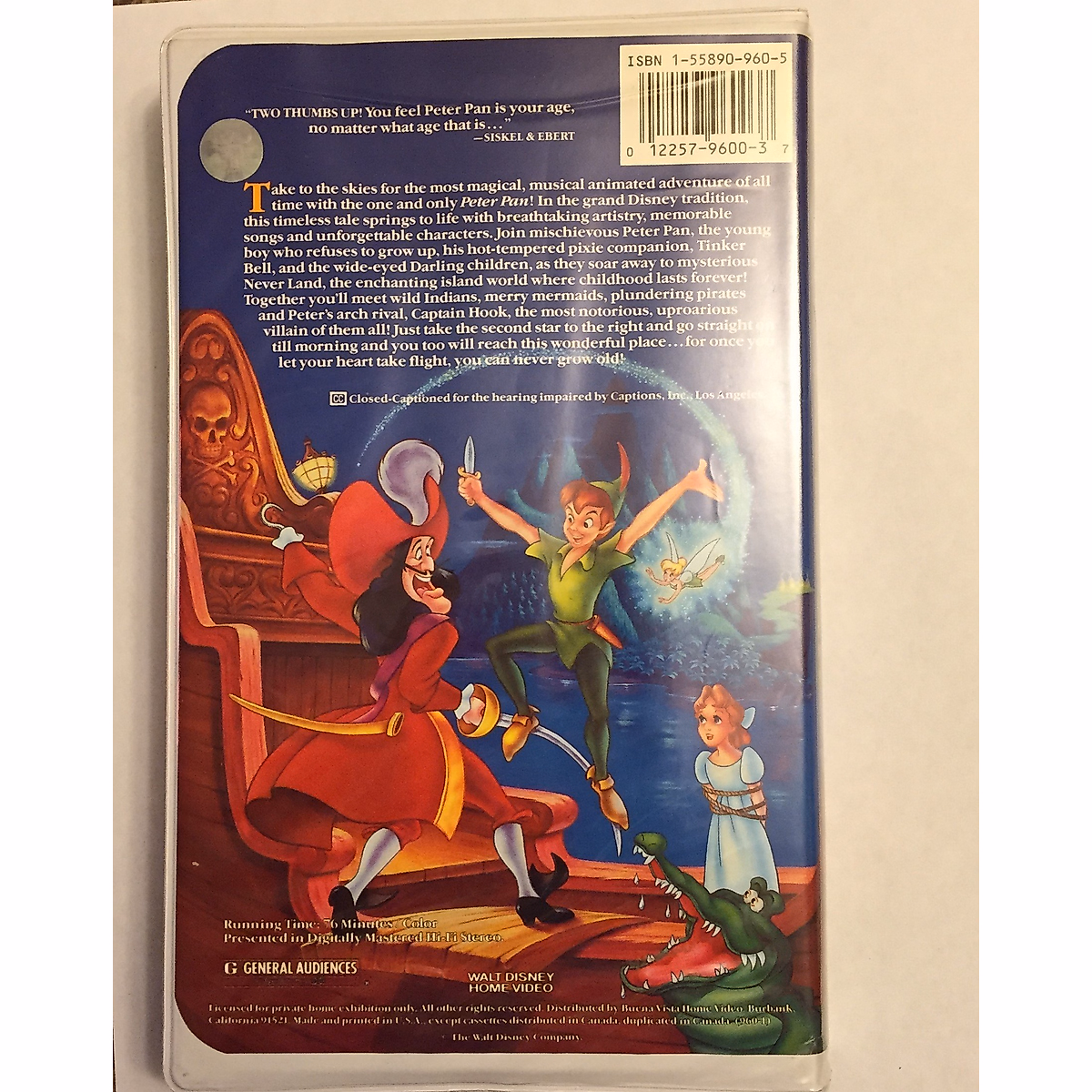 Walt Disney's Peter Pan RARE Black Diamond Classic (VHS Tape)