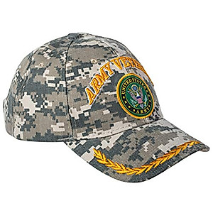 Officially Licensed United States Army Veteran Embroidered Baseball Cap (Army Emblem - Digital Camo)
