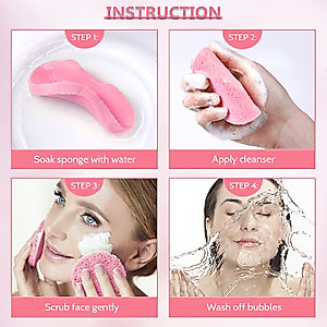 120 Pieces Facial Sponge Compressed,Face Wash Sponges,Makeup Removal Cosmetic Sponges Pad,Professional Exfoliating Round Sponge for Cleansing,Spa,Women,Girls(Pink)