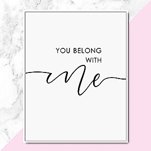 I Belong With You, You belong With Me Print, Set Of 3 Wall Art, Bedroom Quote Print, Minimalist Wall Art, Birthday & Anniversary Gift, 11x14inch Unframed