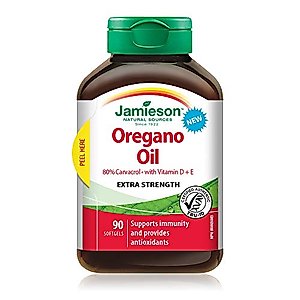 Jamieson Oregano Oil with Vitamin D and Vitamin E, 90 SOFTGELS