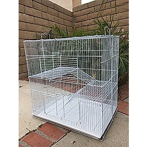 3-Tiers Small Animal Habitate Critter Cage Mouse Hamster Rat Gerbil Guinea Pig Home Sugar Glider Chinchilla Ferret (24" Length x 16" Depth x 24" Height, White)