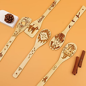 Magic Wooden Spoons Gifts for Cooking - Cool Engraved Kitchen Utensils Accessories Set, Bamboo Cooking Stuff for Kitchen Decor - Perfect Kitchen Gifts for Mother's Day Wedding Baking