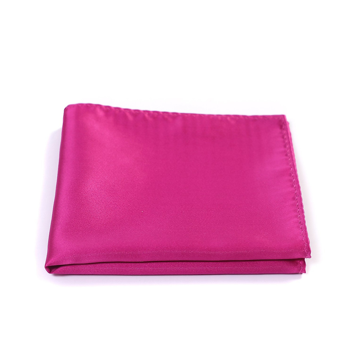 fortunatever Mens Solid Satin Neckties With Gift Box+Pocket Square(Magenta)