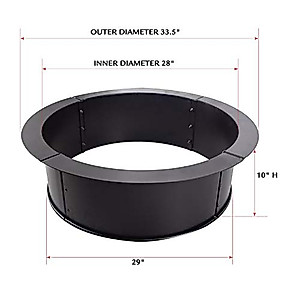 Pleasant Hearth OFW419F0R 28" Round Solid Steel Fire Ring