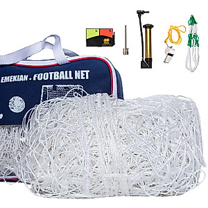 EMEKIAN 2 Pcs Soccer Replacement Goal Nets, 11 v 11 Polyethylene Football Net, Full Size Soccer High Impact Net Set for Match Training, 24.5 Ft x 8.2 Ft, NOT Include Posts