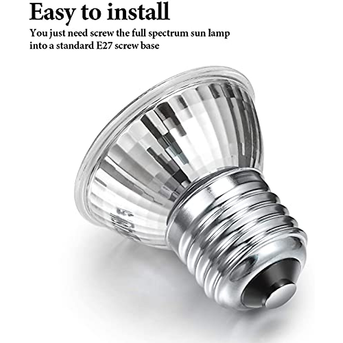 ECOSI 25W UVB Bulb UVA Light Halogen Basking Bulb Reptilian Lamp Lizard Lamp E27 UV Heating Lamp Spot Lamp Full Spectrum Sun Lamp Sunbathe Heat Bulb/Lamp/Light for Turtle Reptile Lizard Habitat-6 Pcs