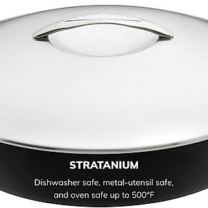 SCANPAN Professional 4.25 qt Chef Pan with Lid - Easy-to-Use Nonstick Cookware - Dishwasher, Metal Utensil & Oven Safe - Made in Denmark