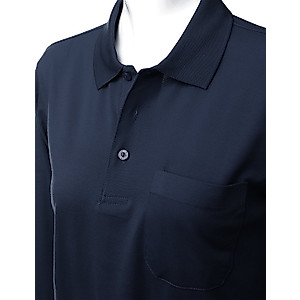 Women's Pique 180-201 TC Polo Dri Fit Collar t Shirt NAVY Size L