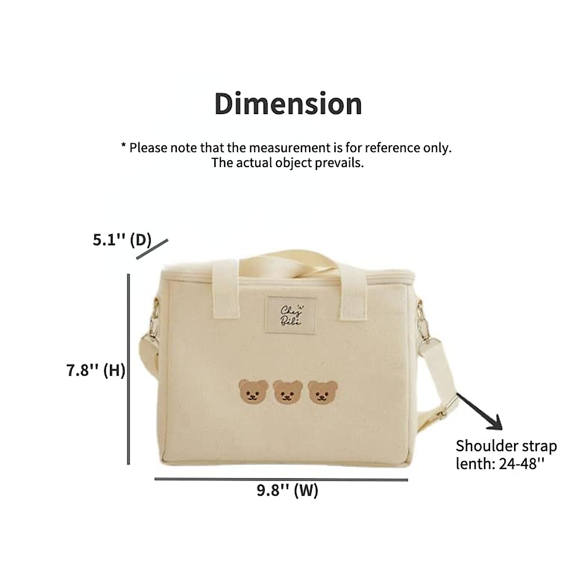 RICHTRUE Kawaii Lunch Bag for Girls Lunch Box Insulated Cute Lunch Bags for Women Insulated Lunch Box for Kids (Black 2)