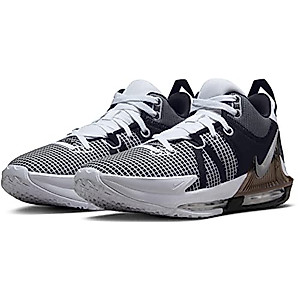Nike Lebron Witness 7 Basketball Shoes Size - 12, White/Metallic Silver-black