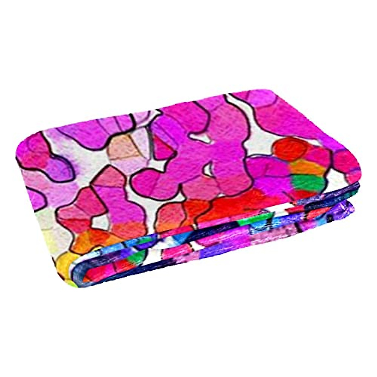 Colorful Elephant Prints Soft Warm Cozy Blanket Throw for Bed Couch Sofa Picnic Camping Beach, 150×100cm