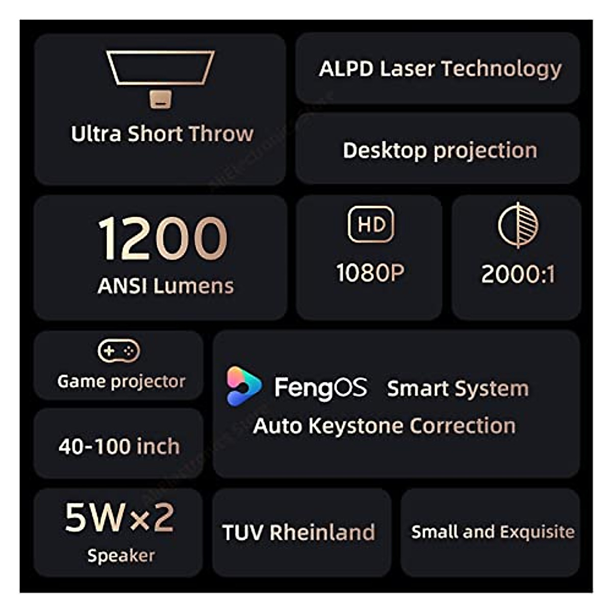 R1 UST 1080P Laser Projector Ultra Short Throw Cinema Smart HDR Video Beamer for Home Theater Formovie