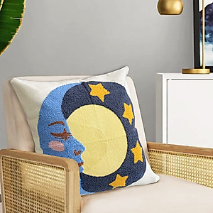 Molili Boho Tufted Throw Pillow Covers, Star Pillow Covers Mid Century Decorative Bohemia Cushion Case Pillowcase for Couch Sofa Child Bedroom Living Room Farmhouse(18×18inch)