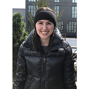 N'Ice Caps Kids Fleece Headbands 2-Pack | Stretchy | Full Ear Coverage Boys Girls (Black/Charcoal Grey Pack, One Size Fits 4-16 Years)