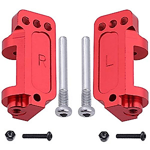 Hobbypark Aluminum Alloy Caster Blocks for RC 1/10 Traxxas 2WD Slash, Stampede, Rustler, Nitro Slash, Replacement of Part 3632 (Red)