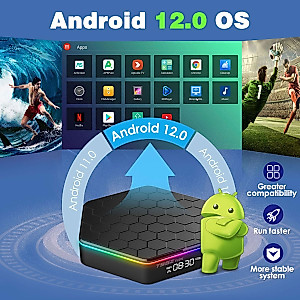 BL Android TV Box 12.0, 2023 Android TV Box 6K 4K Wi-Fi 6 2GB RAM 16GB ROM, T95Z Plus Android Box H618 Quad-core Cortex-A53 2.4G/5G Wi-Fi HDR10+ Bluetooth 5.0 Ethernet USB with Mini Wireless Keyboard
