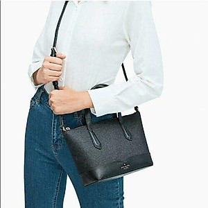 Kate Spade New York Lola Glitter Small Satchel Crossbody Bag Black