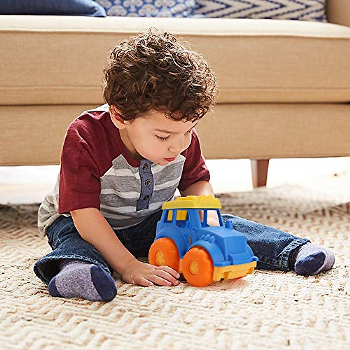LotFancy 9'' Dump Truck Toy for Kids, Small Plastic Sand Truck, Construction Play Vehicle Toy for Baby Toddlers Outdoor, BPA and Phthalates Free