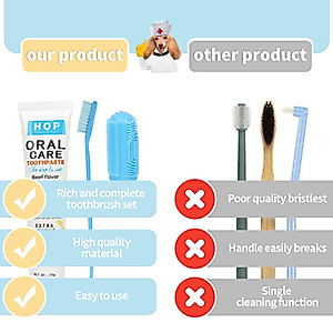 HOP Dog Toothbrush 10PCS Cats Dogs Dental Care Soft Bristles Finger Toothbrush Set Toothpaste Fresh Breath Dog Oral Care Kit Suitable for All Pets Home of Paws