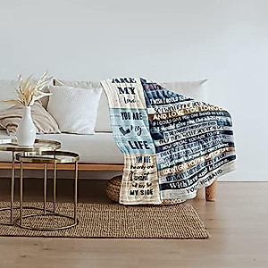 Anniversary Romantic Gift for Wife, Ultra-Soft Micro Fleece Sherpa Throw Blanket, Valentines Day Gifts for Her, Wife Birthday Gifts from Husband, for Bedding Sofa and Travel