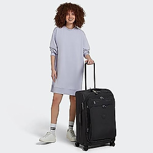 Kipling New Youri Spin Medium 4 Wheeled Rolling Luggage Black Noir