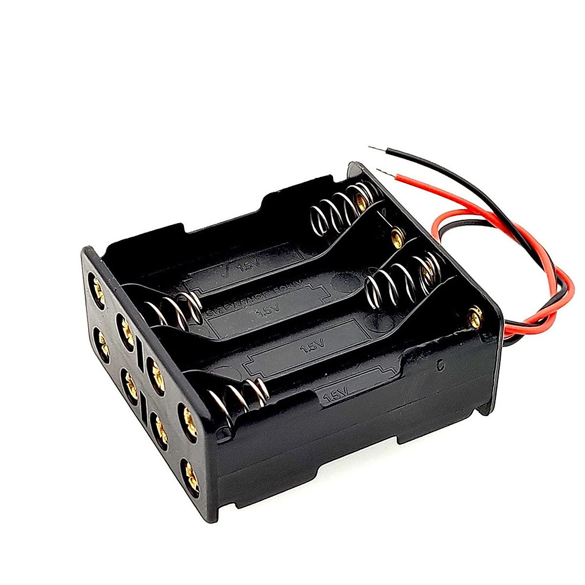 AIYIGEYALI Battery Holder AAA Battery Holder Case Box, Double-Sided 4AAA 6AAA 8AAA Slots, DIY Battery Case 6V/9V/12V (Color : 8AAA)