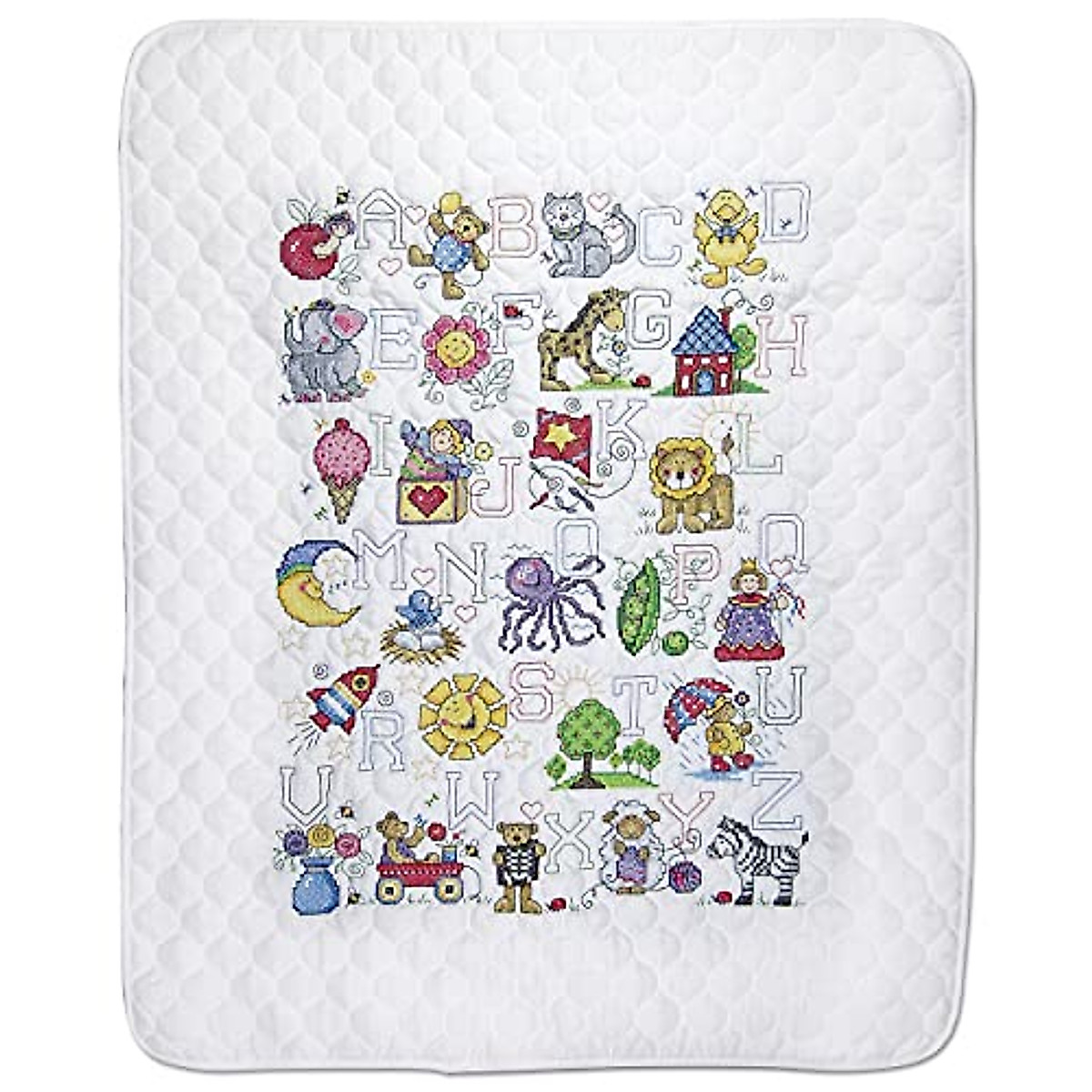 Design Works Crafts Janlynn Stamped for Cross Stitch Baby Quilt Kit, ABC Fun