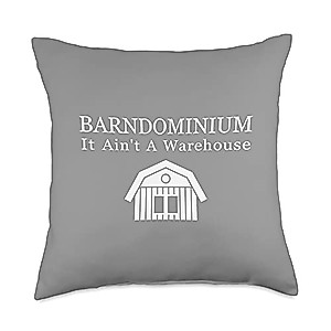 Barndominium Apparel and Designs Barndominium Barndo Life Barn Warehouse Home Throw Pillow, 18x18, Multicolor