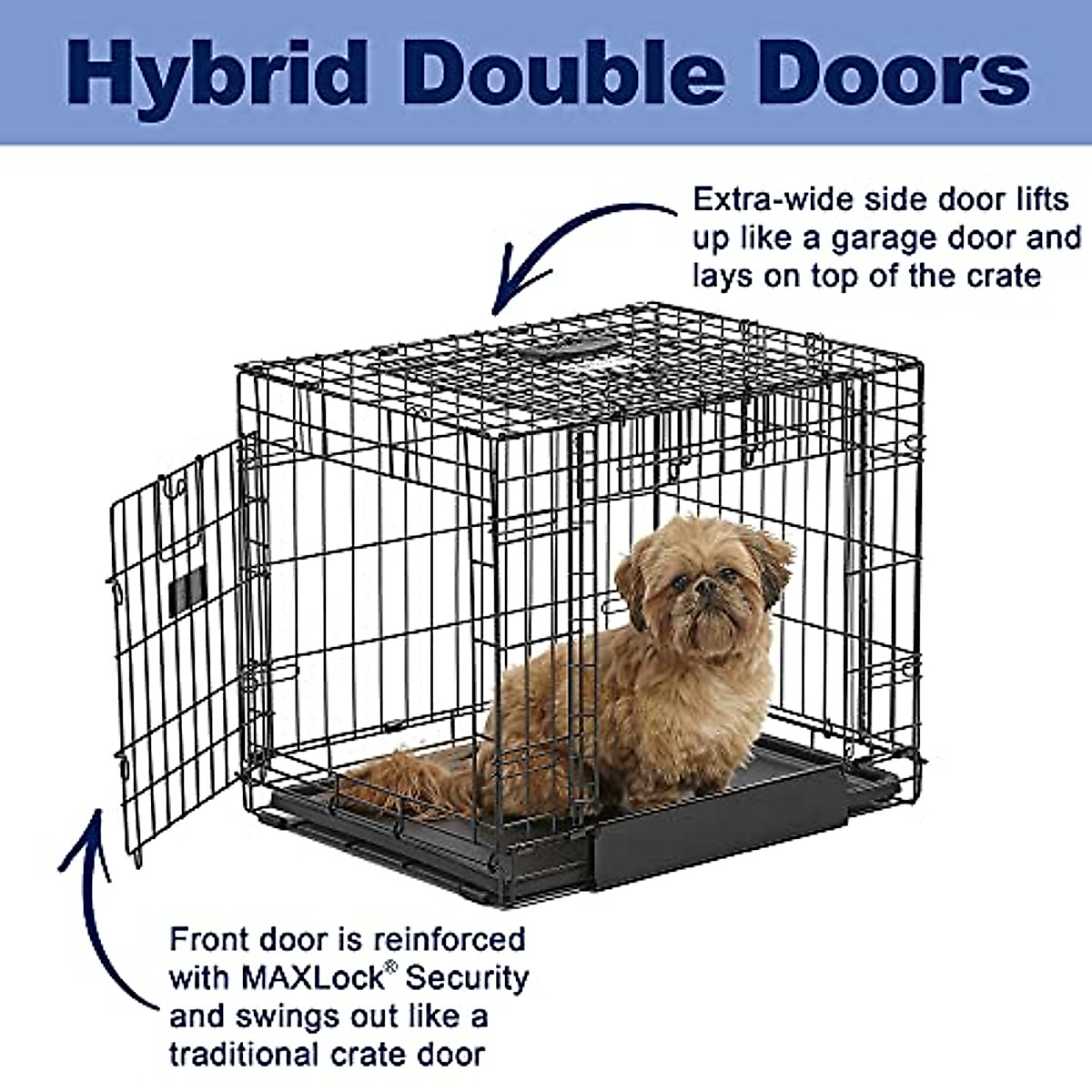 MidWest Homes for Pets Ovation Double Door Dog Crate, 24-Inch