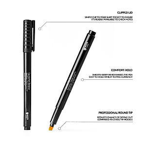 NoteShield 6 Pack Counterfeit Detector Pen Counterfeit Pens Bill Pens Money Marker Detect Fake Marker, Check Bills False Currency Counterfit Marker Pen