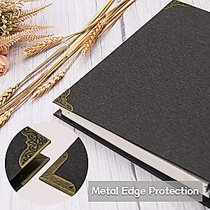 Vienrose Photo Album Self Adhesive 40 Pages Hardcover with DIY Scrapbooking Kit 3 Rings Paper Scrapbook for Lover Friends Kids Wedding Black