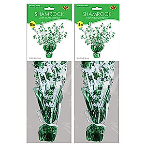 Beistle Shamrock Centerpiece, 15", Green/White