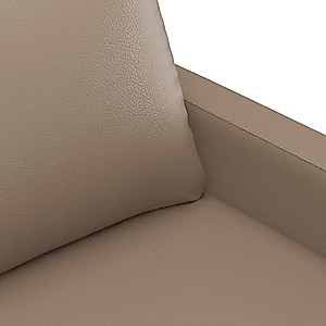 GOLINPEILO Modern Loveseat Sofa Couch 2-Seater Sofa, Small Upholstered Sofa for Bedroom, Apartment, Office,Small Spaces, Cappuccino 54.3"x30.3"x31.5" Faux Leather -AA