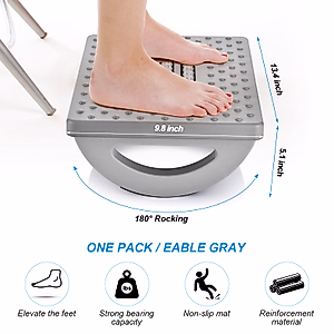 Rocking Foot Rest for Under Desk at Work - Foot Rest Under Desk for Office Use, Ergonomic Under Desk Footrest with Foot Massager Feet Stand, Large Size Under Desk Foot Rest for Office and Home