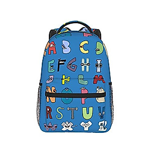 ILVTYAN Alphabet Lore Backpack, Casual Backpacks Cartoon Backpack Large Capacity Travel Backpack Boys Girls