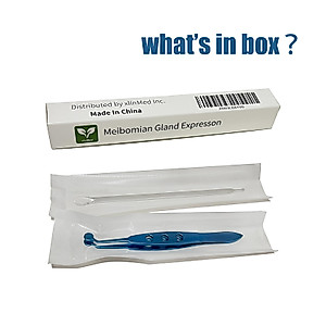 Meibomian Gland Expressor Dry Eye Relief Eyelid Gland Care Clean Tools Kit Eye Stye Treatment Chalazion Remover Meibomian Gland Forceps Titanium Alloy Eyelid Massage Tweezers (Sterile)