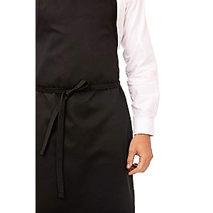 Chef Works Unisex Bib Apron without Pockets, Black, One Size