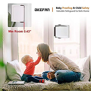 Sliding Glass Door Child Lock - OKEFAN 4 Pack Baby Safety Slide Window Locks for Kids Proof Patio Closet Doors No Drilling Tools Needed (Brown)