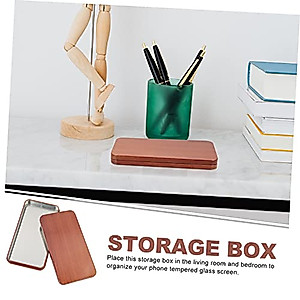 Zerodeko Glass Containers 20 pcs Phone Protector Portable Metal Holder Tinplate Tins Organizer Lid Sundry Organizing Tempered with Case Empty Glass Container Storage Screen Desktop Stand