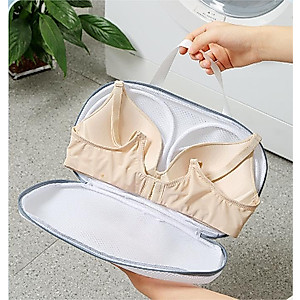 HCZION Women's Bra Laundry Bag, Household Washing Machine, Inner Mesh Bag, Hand in Hand to Carry Bra Protective Washing Bag (Grey)