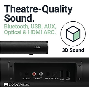 Majority Everest 5.1 Dolby Audio Surround Sound System with Sound Bar | Wireless Subwoofer I 300W Powerful Surround Sound | Home Theatre 3D Audio with Detachable Speakers | HDMI ARC, HDMI, Bluetooth