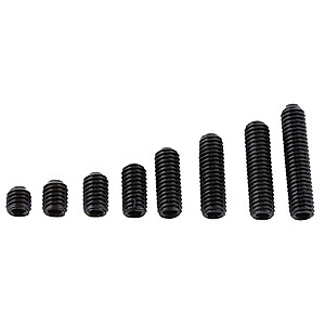 Fdit 200pcs M3 Black Carbon Steel Socket Cup Point Grub Set Screw Assortment