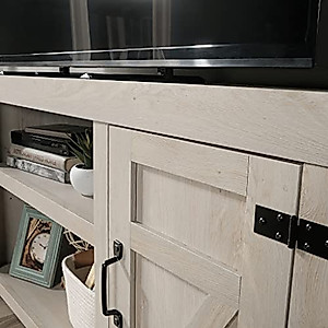 Sauder Misc Entertainment Farmhouse Credenza, for TVs up to 70", Chalked Chestnut Finish