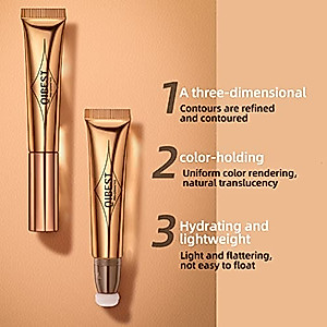 MEICOLY Contour Beauty Wand,Liquid Highlighter Stick Bronzer Cream with Applicator,Long Lasting Silky Smooth Blendable Contour Highlighter Wand,Cruelty Free,Contour +Highlighter, 2PCS