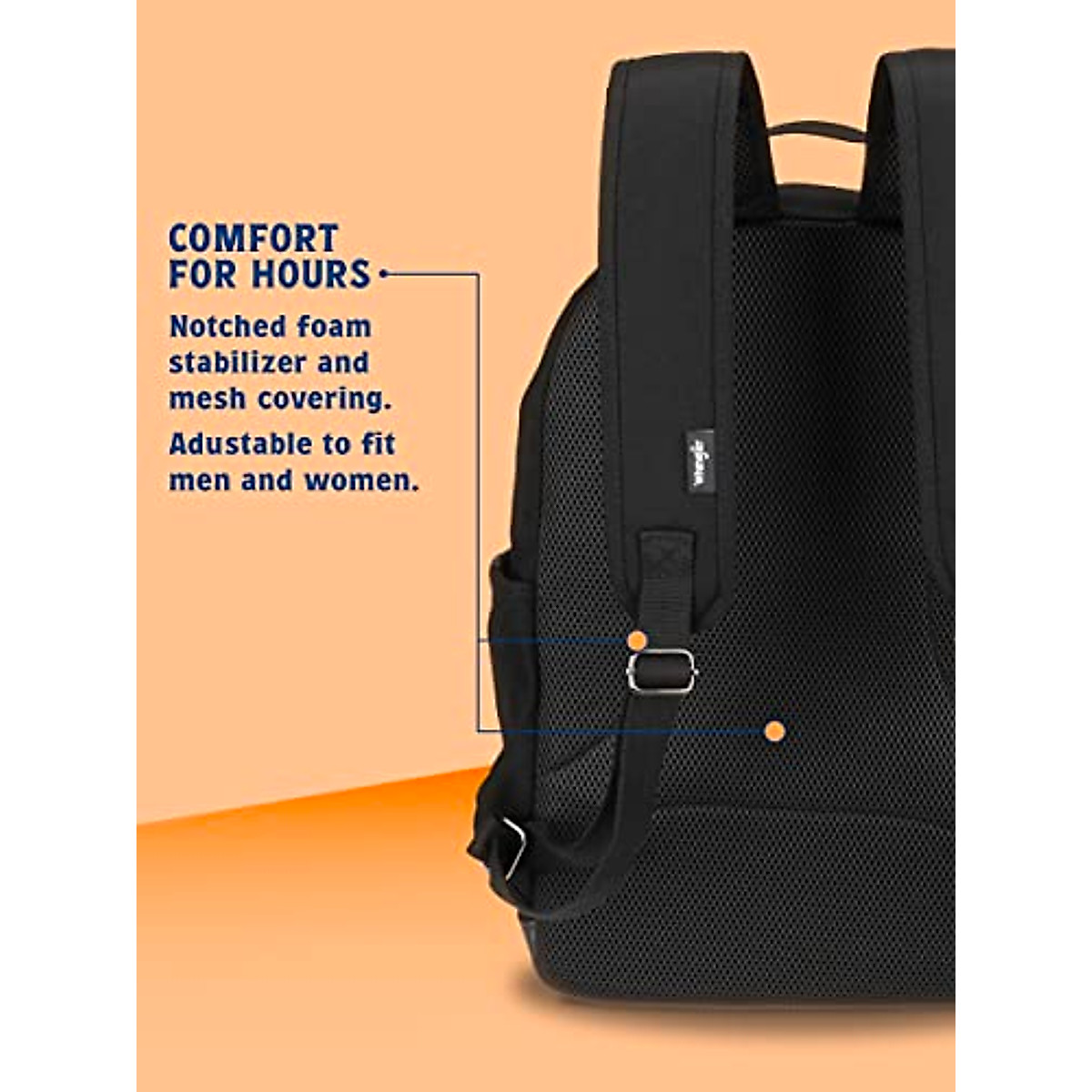 Wrangler Powell Backpack for Travel Classic Logo Water Resistant Casual Daypack for Travel with Padded Laptop Notebook Sleeve (Black)