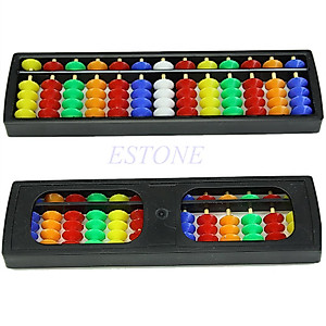 WANGYUMI Portable Arithmetic Soroban w/Colorful Beads Mathematics Calculate Tool Abacus