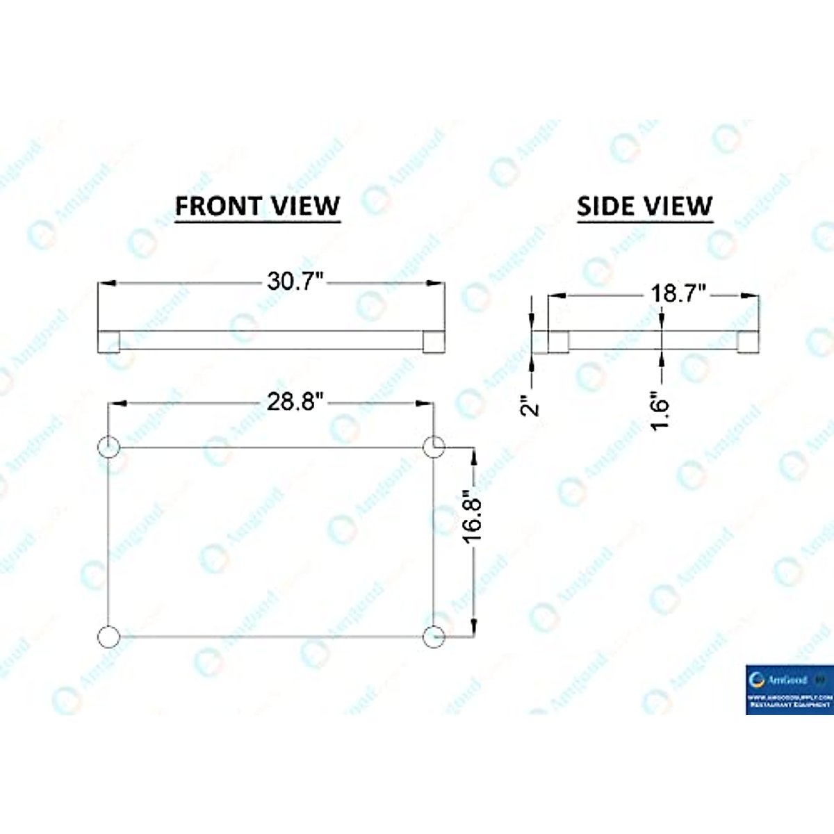 Additional Undershelf for AmGood Work Table | Adjustable Galvanized Steel Undershelf (24" x 36")
